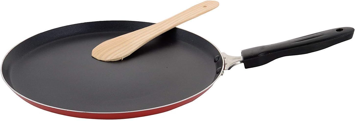 Sahishnu Online And Marketing Nonstick Dosa Pan, Black, Aluminium, 285mm x 11mm x 0.5in