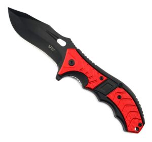 vulcan gear assisted open metal folding knife (red) …