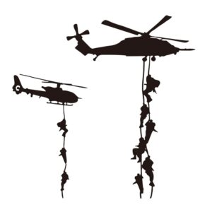 22x22 helicopter army soldier wall stickers pvc vinyl art decals teens boys men military fans bedroom home decoration