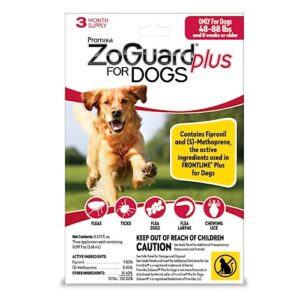 zoguard plus flea and tick prevention for large dogs – flea & tick prevention for dogs 45-88lbs (3 doses)