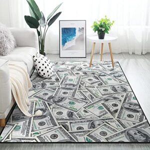 alaza funny dollar money area rug rugs for living room bedroom 7' x 5'