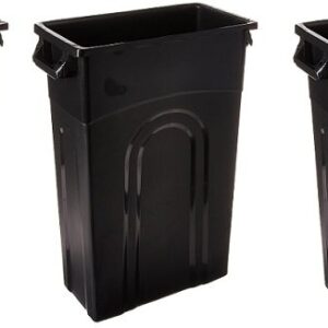 United Solutions TI0032 Highboy Waste Container In Black, 23 Gallon, Slim Fit Wastebasket (5-Pack)