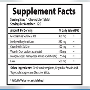 PET SUPPLEMENTS Hip and Joint for Dogs Treats - Hip & Joint Support - for Dogs - Chewable - glucosamine sulfatew - 1 Bottle (120 Chewable Tablets)