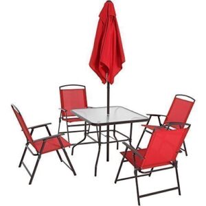 NEW Albany Lane 6-Piece Folding Dining Set, Multiple Colors (Red)