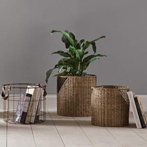 Amazon Brand – Stone & Beam Modern Round Seagrass Storage Basket Set - Pack of 3