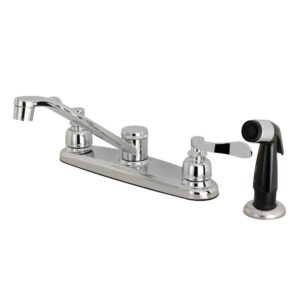 kingston brass fb112nfl nuwave french 8" centerset kitchen faucet, 7-5/8" in spout reach, polished chrome