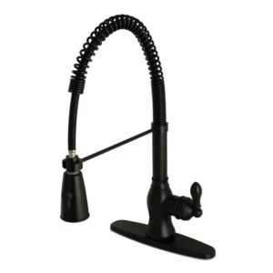 kingston brass gsy8890acl american classic single-handle pull-down kitchen faucet, 10-1/16" in spout reach, matte black