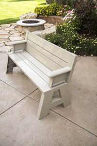 premiere products 5rcata tan convert a bench, approximate size: table 27" h x 14" d 31" h x 58" l seat 17" h x 14" d weighs 38 lbs