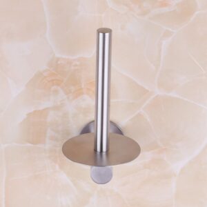 Self Adhesive Vertical Tray Toilet Paper Holder, Bathroom Lavatory Toilet Stainless Steel Tissue Paper Roll Towel Holder -SUS 304 Brushed Stainless Steel Dispenser Wall Mount