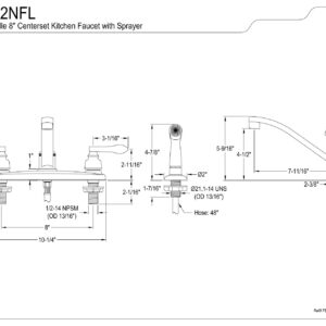 Kingston Brass FB112NFL NuWave French 8" Centerset Kitchen Faucet, 7-5/8" in Spout Reach, Polished Chrome