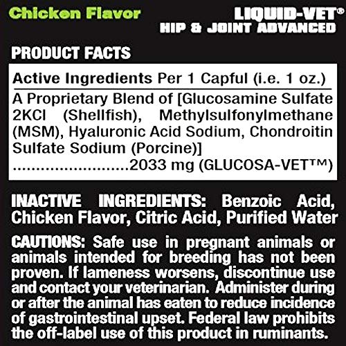 Liquid-Vet by COOL PET Holistics K9 Hip & Joint Advanced Formula, Chicken Flavor, 32 oz (LVDJA-CH-04PK-32U)