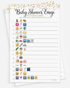 all ewired up 50 baby shower emoji pictionary picture game - baby shower game - gender neutral (50-sheets)