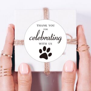 MAGJUCHE Print Thank You Stickers, Dog Cat Animal Baby Shower Birthday Favor Sticker Labels, 2 Inch Round, 40-Pack