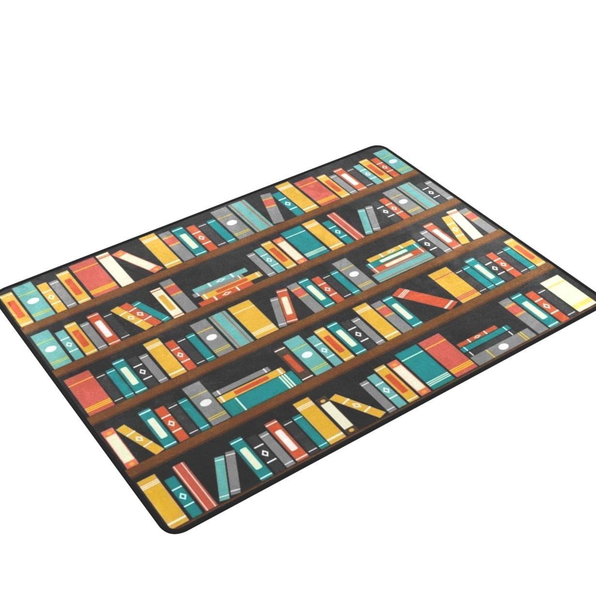 ALAZA Vintage Library Bookshelf Bookworm Area Rug Rugs for Living Room Bedroom 7' x 5'