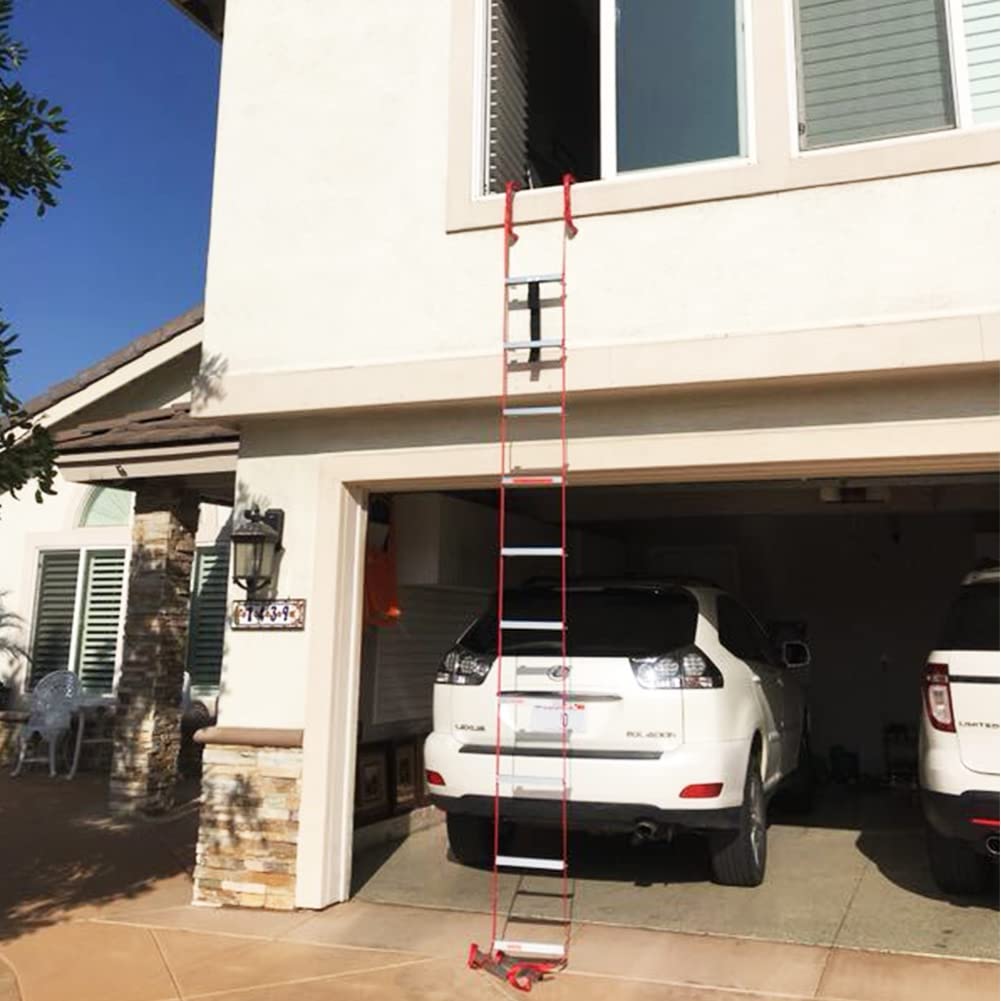 Hausse Retractable 2 Story Fire Escape Ladder, 13 Feet