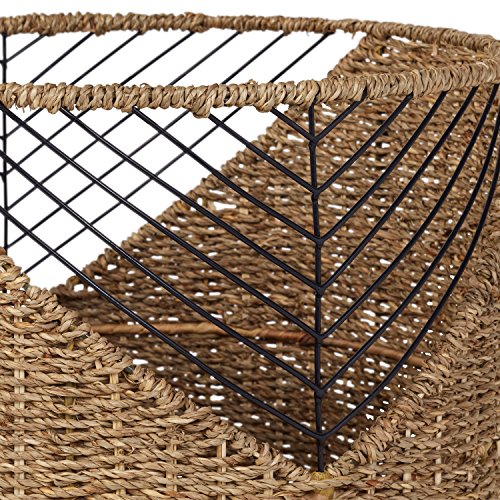 Amazon Brand – Stone & Beam Modern Round Seagrass Storage Basket Set - Pack of 3