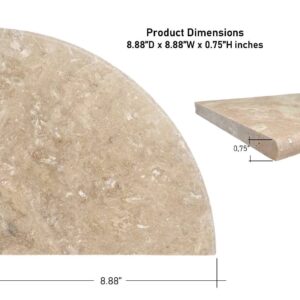 Vogue Tile Premium Quality Light Travertine Corner Shelf Filled and Honed 9'' (2)