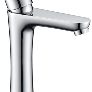 ANZZI Vivace Series Single Hole Bathroom Faucet in Polished Chrome | Countertop Deck Mount Singular Lever Handle Bathroom Sink Faucet | 6 in. L x 2 in. W x 9.5 in. H | L-AZ081