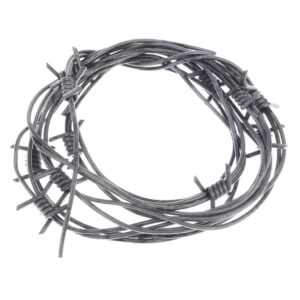 nicky bigs novelties 8' fake silver barbed barb wire halloween decoration wire prop gray garland