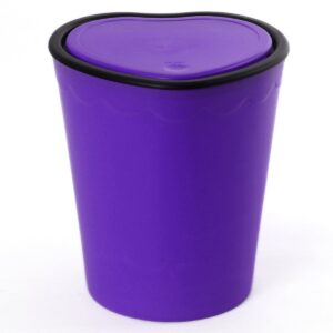 palaeowind heart-shaped plastic trash can, creative fashion home kitchen living room trash can with a lid bedroom by formula,purple