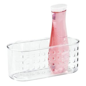 InterDesign iDesign Plastic Shower Caddy and Bathroom Organizer Basket with Suction Cups – 10.25" x 3.75" x 4", Clear