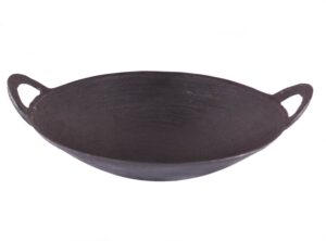 m.v. trading mirw250v personal mini traditional asian cast iron wok, 9.75-inch diameter, 2.5-inch height, 10.5 inches with handle