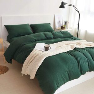 Jersey Knit Cotton Duvet Cover Set Bedding Set Soft Knit Comforter Cover Queen Size 3 Pieces Bedding Set 1 Duvet Cover 2 Pillowcases Queen Duvet Cover Set