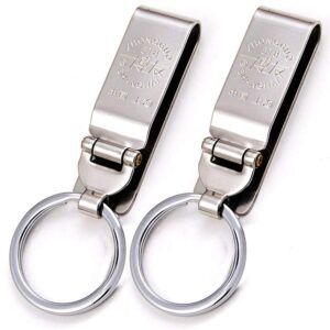 linwnil stainless steel keyring security belt clip key chain,used in sports pants, clothes pockets,belt,durable multi-ring key holder (2)