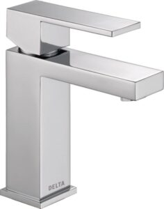 delta faucet 567lf-hgm-pp modern single handle project pack faucet-low flow, 0.5 gpm water, chrome