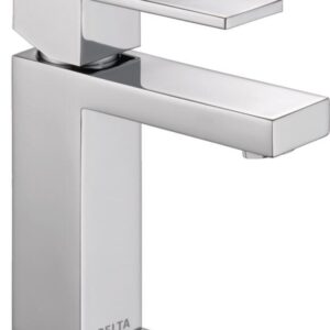 DELTA FAUCET 567LF-HGM-PP Modern Single Handle Project Pack Faucet-Low Flow, 0.5 GPM Water, Chrome