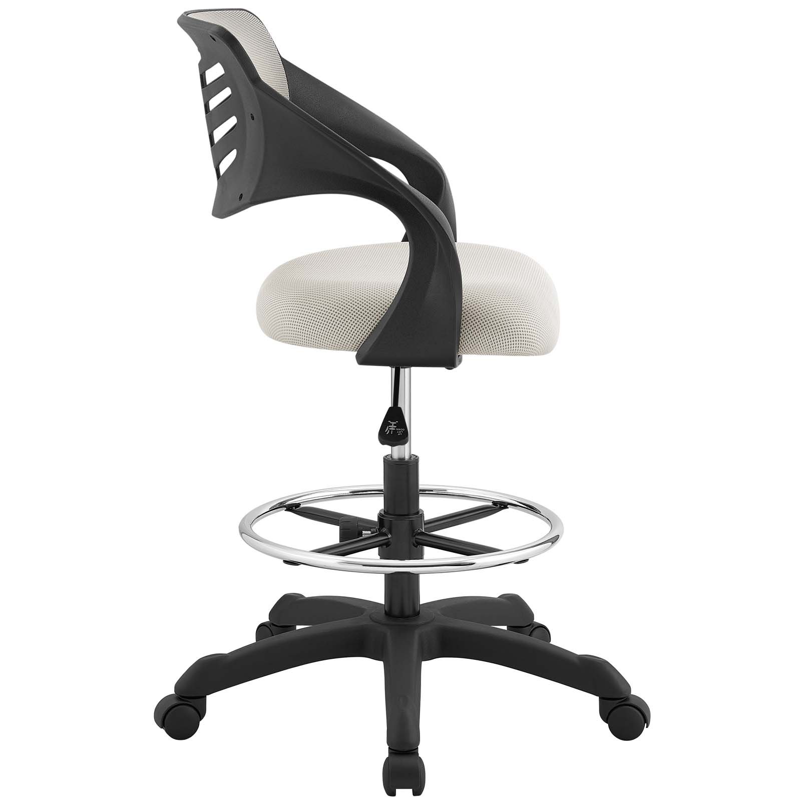 Modway Thrive Drafting Chair - Tall Office Chair for Adjustable Standing Desks in Gray