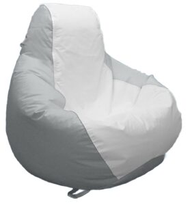 joybean outdoor bean bag chair - water resistant marine vinyl ideal for yacht boat pool patio garden marine - lawn chair - patio furniture - for adults teens kids (medium, white/lightgray)