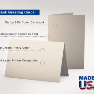 Desktop Publishing Supplies Heavyweight Small Blank Cream/Natural/Off-white Greeting Card Sets - 40 Cards & Envelopes - Note Card/Thank You Card Size with A1 Envelopes