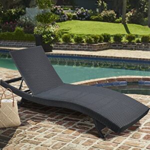 Armen Living Cabana Adjustable Wicker Chaise Lounge Chair