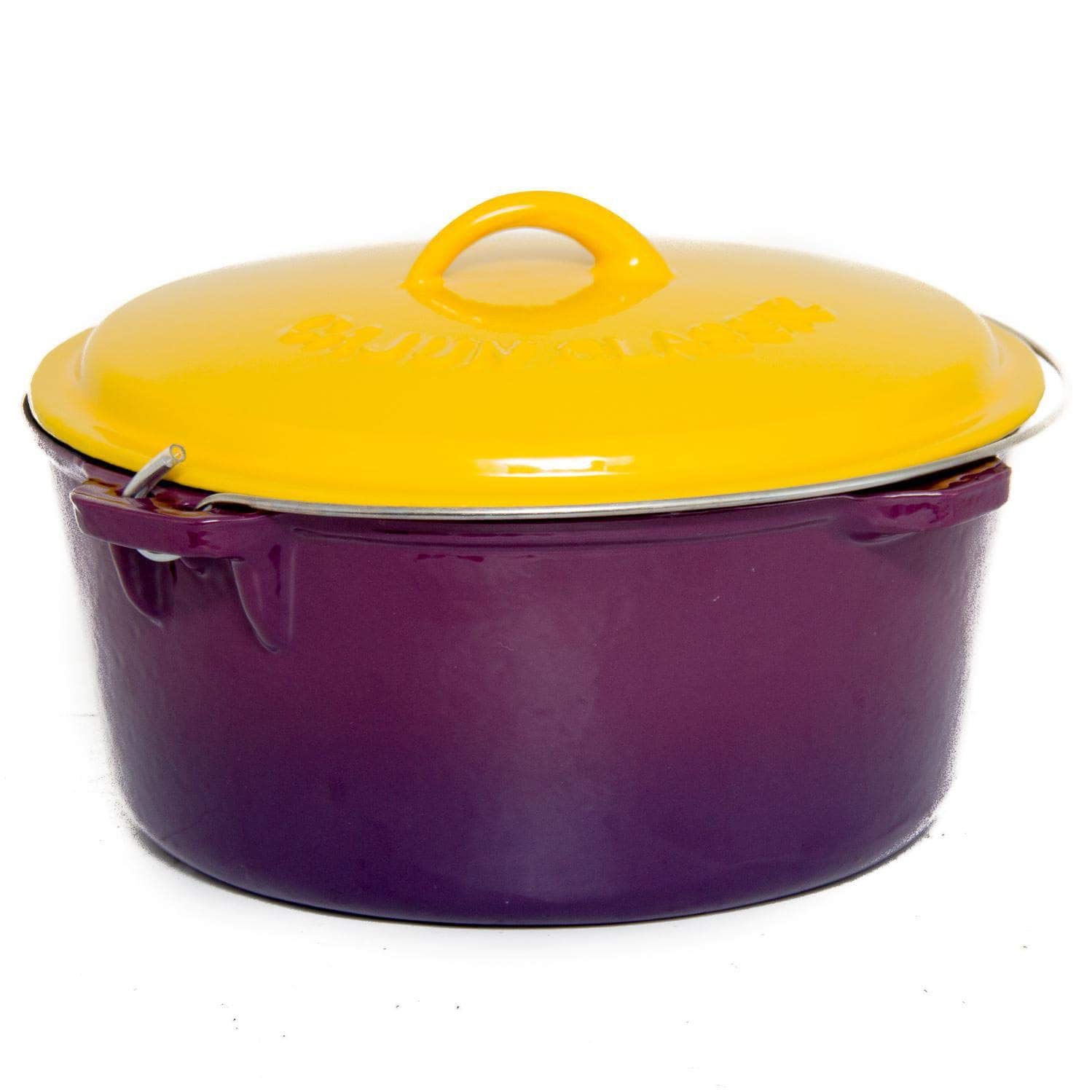 Cajun Classic 12-Quart Enamel Cast Iron Dutch Oven - Purple & Gold - GL10489PG