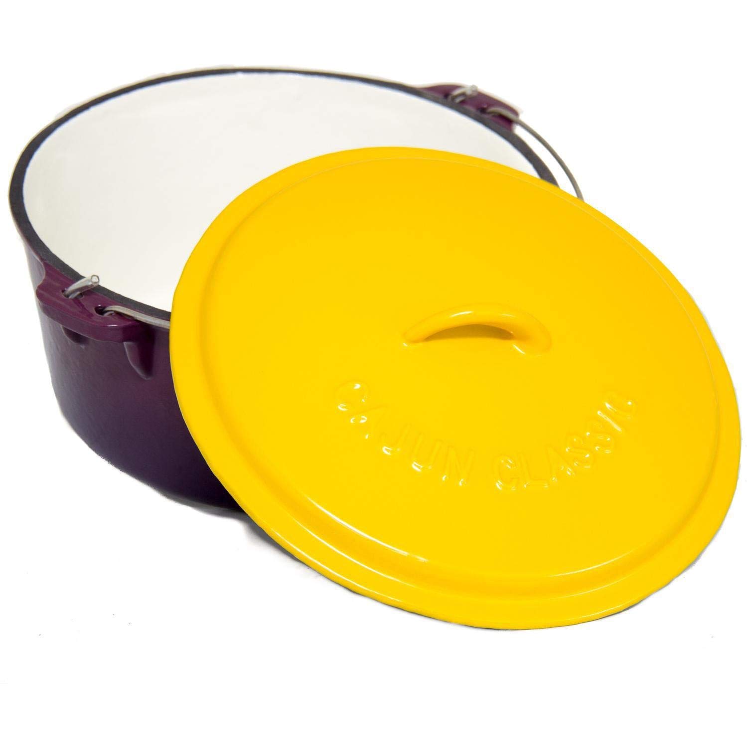 Cajun Classic 12-Quart Enamel Cast Iron Dutch Oven - Purple & Gold - GL10489PG