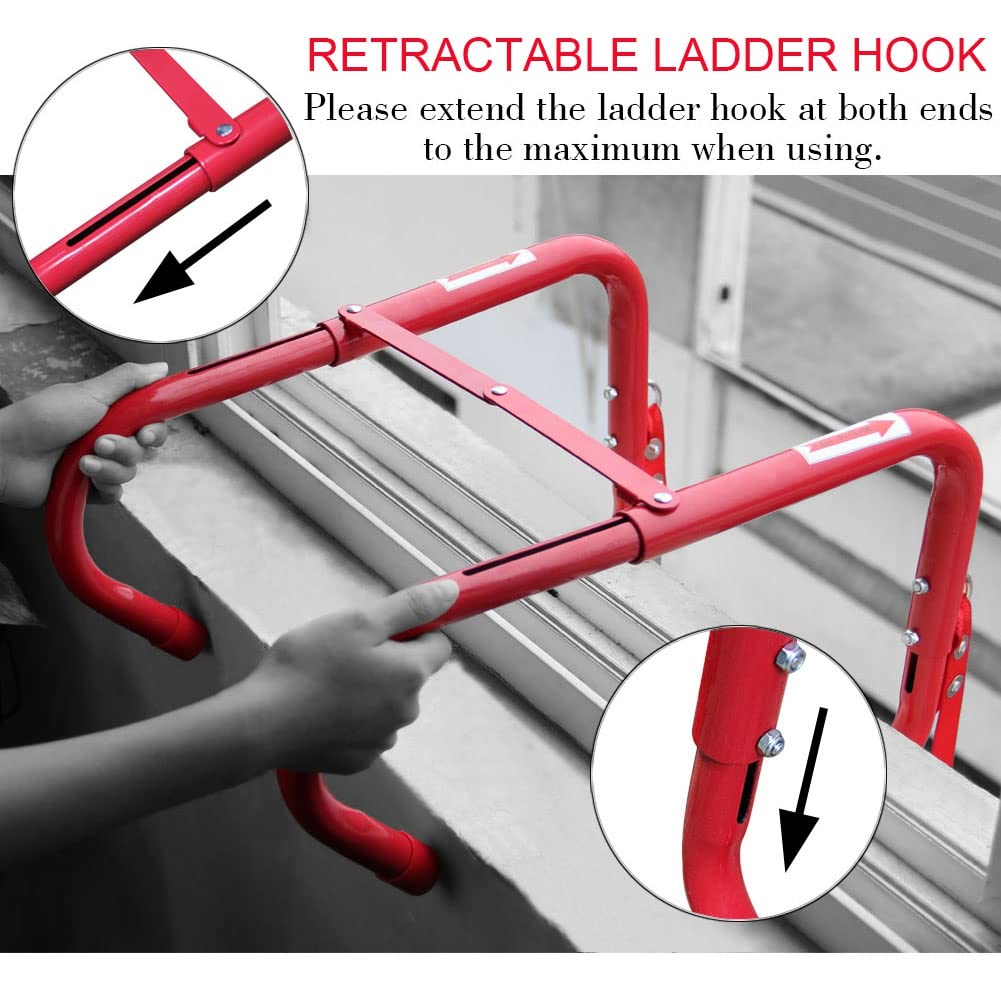 Hausse Retractable 2 Story Fire Escape Ladder, 13 Feet