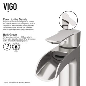 VIGO Paloma 7'' H Single Handle Single-Hole Bathroom Faucet in Brushed Nickel-VG01041BN