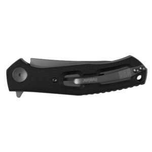 Kershaw Concierge Pocketknife (4020); 8Cr13MoV Modified Drop Point Blade; Gray Titanium Carbo-Nitride Coating; Black G10 Handle; KVT Ball-Bearing Manual Open; Liner Lock; Recessed Pocketclip; 4.3 oz