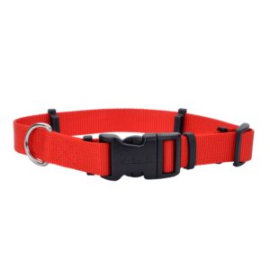 coastal pet secureaway collar protector for flea collars - dog collar accessory - protective collar for flea collar for dogs - adjustable dog & puppy collar protection - red, 1" x 14-20"