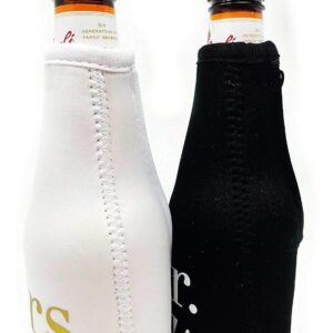 Mr. & Mrs. Beer Bottle Cooler Sleeves Black & White Gift Set 2 Pack - Perfect for Wedding, Bridal Shower, Engagement Party & So Much More.