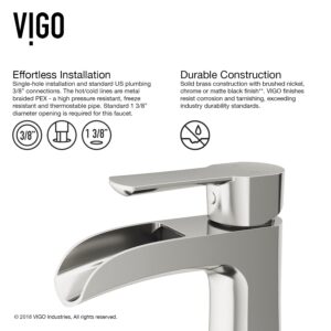 VIGO Paloma 7'' H Single Handle Single-Hole Bathroom Faucet in Brushed Nickel-VG01041BN