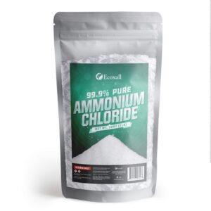 ecoxall premium ammonium chloride - 2lbs - 99.9% wood burning powder - used for wood burning, managing crops, and veterinary services - granular ammonium chloride powder