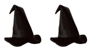 beistle 2 count witch hat for halloween, black satin foam-backed headwear, spooky costume party accessories for cosplay and trick-or-treat, one size