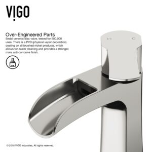 VIGO Paloma 7'' H Single Handle Single-Hole Bathroom Faucet in Brushed Nickel-VG01041BN