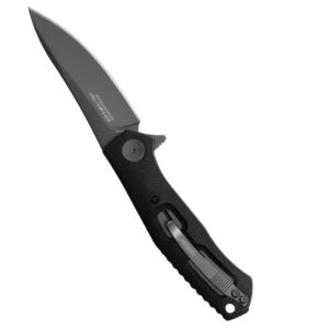 Kershaw Concierge Pocketknife (4020); 8Cr13MoV Modified Drop Point Blade; Gray Titanium Carbo-Nitride Coating; Black G10 Handle; KVT Ball-Bearing Manual Open; Liner Lock; Recessed Pocketclip; 4.3 oz