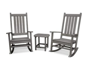 polywood vineyard 3-piece rocking set (slate grey)