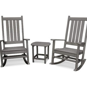 POLYWOOD Vineyard 3-Piece Rocking Set (Slate Grey)