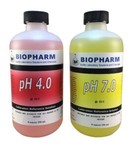 ph buffer calibration kit 2-pack — 250 ml (8.4 fl oz) bottle of each: ph 4.00 and ph 7.00 | color coded