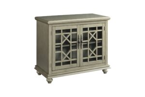 martin svensson home small spaces 2 door accent cabinet - tv stand, 38" w x 32" h, antique silver